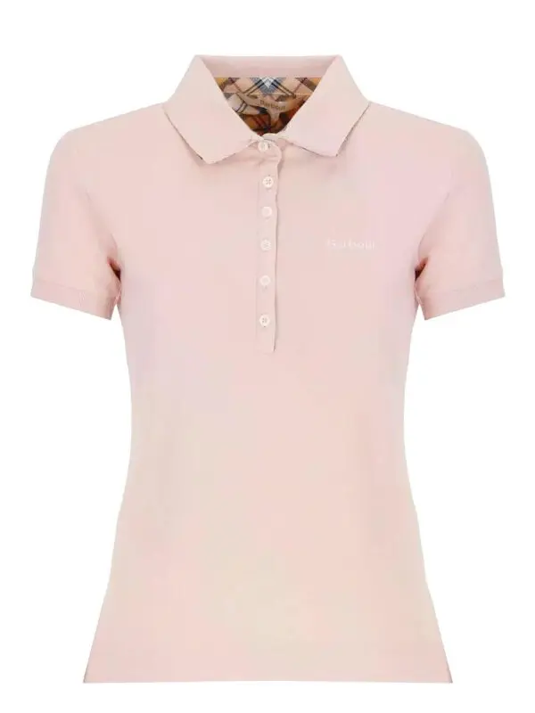 Barbour Buttoned Polo Top - Pink