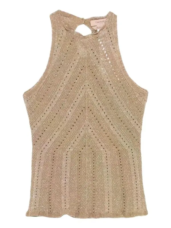 TWINSET Crew-neck Tank Top - Gold