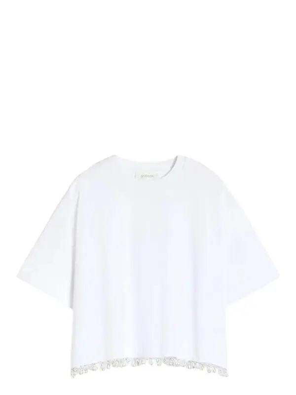 Sportmax Embellishment Cotton T-shirt - White