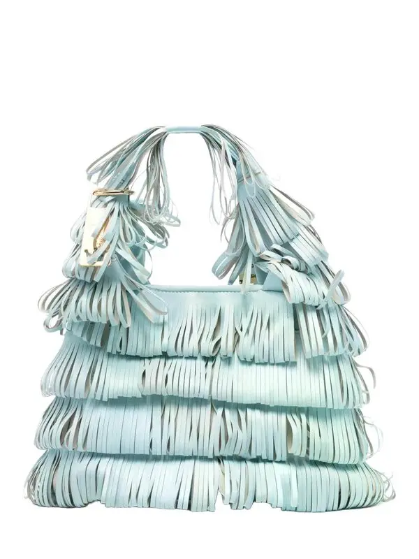 LA MILANESA Capaz Fringed Tote Bag - Blue
