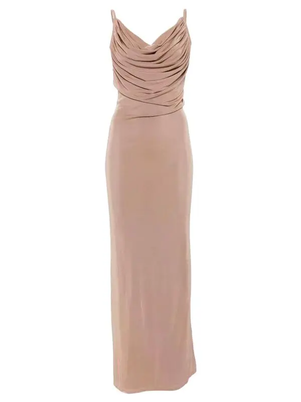 ELEH Draped Maxi Dress - Brown