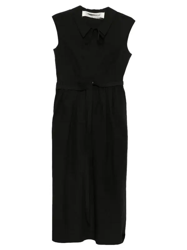 INDIVIDUAL SENTIMENTS Sleeveless Midi Dress With Belt - Black