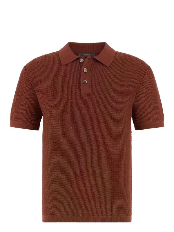 Boggi Milano Button-up Polo Shirt - Orange
