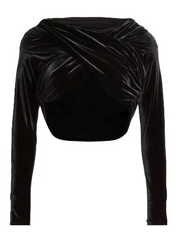 MAYGEL CORONEL Velvet Crop Top - Black