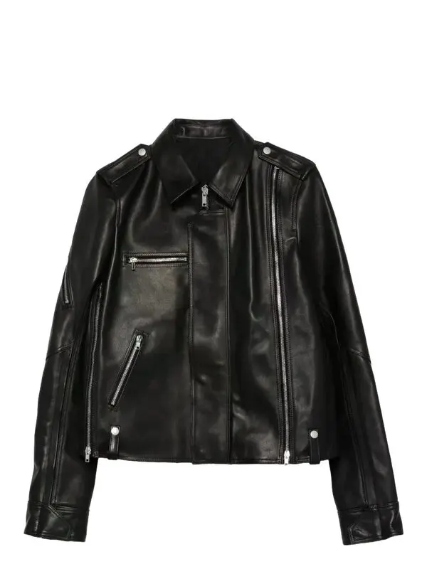 Rick Owens Zipped Leather Jacket - Black