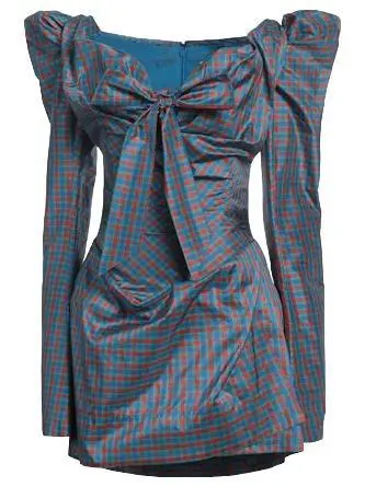 VIVIENNE WESTWOOD Mini Bodycon Checked Dress - Blue