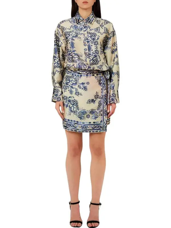 Liu Jo Floral Print Mini Dress - Neutrals