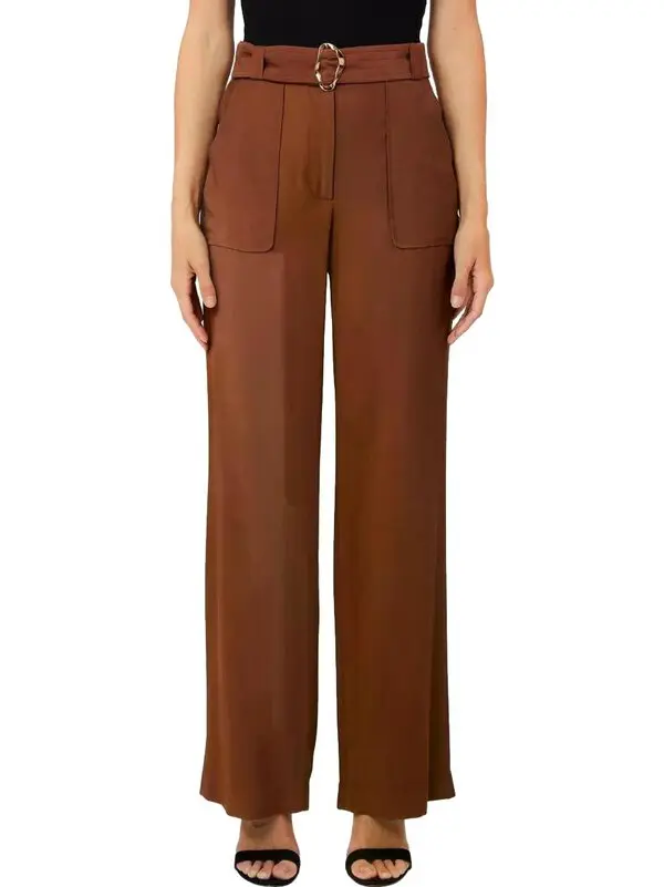 Liu Jo Buckle Belt Trousers - Brown