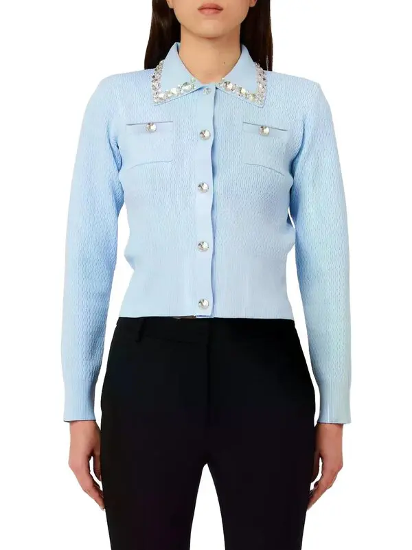 Liu Jo Embellished Collar Knitwear - Blue