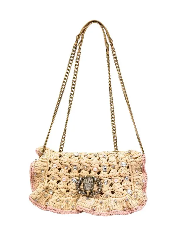 Kurt Geiger Chelsea Ruffled Embellished Shoulder Bag - Neutrals