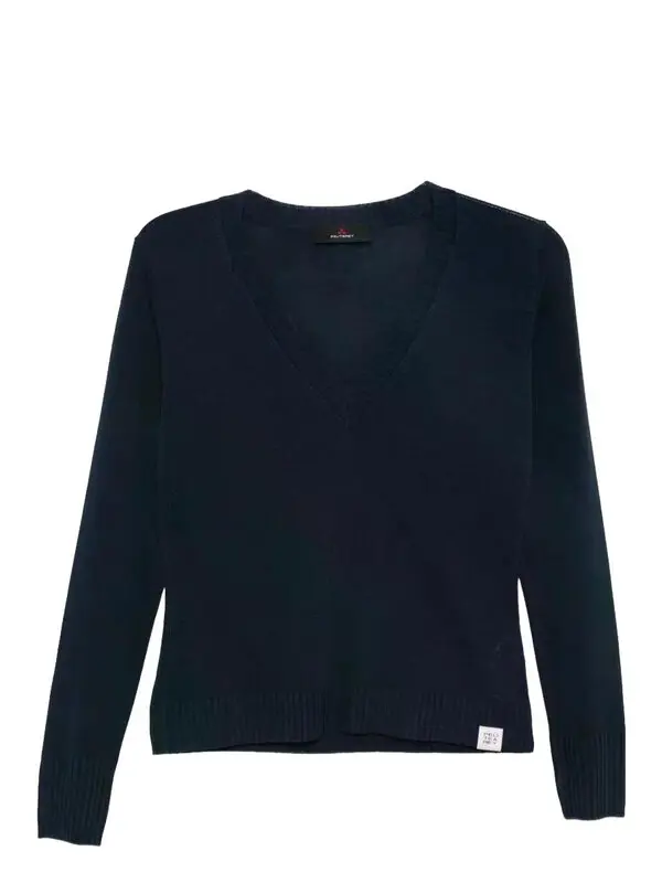 Peuterey V-neck Knitted Sweater - Blue