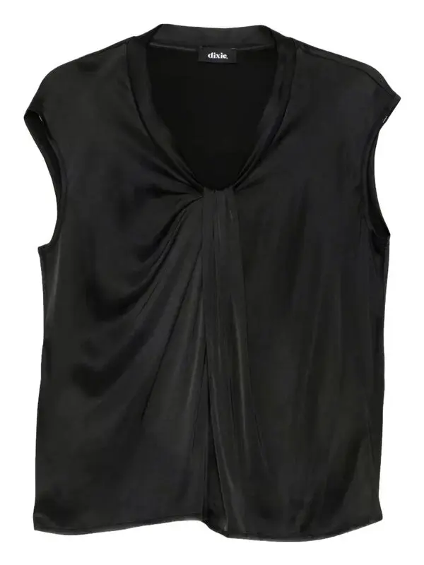 Dixie Sleeveless Twist-front Blouse - Black