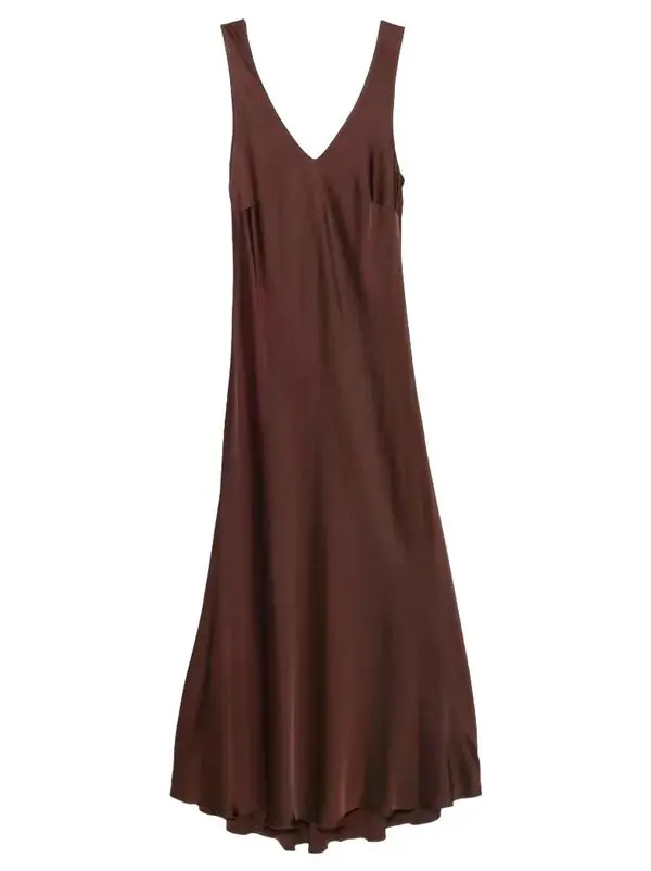 Dixie Midi V-neck Dress - Brown