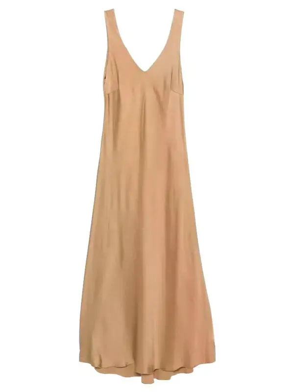 Dixie V-neck Midi Dress - Neutrals