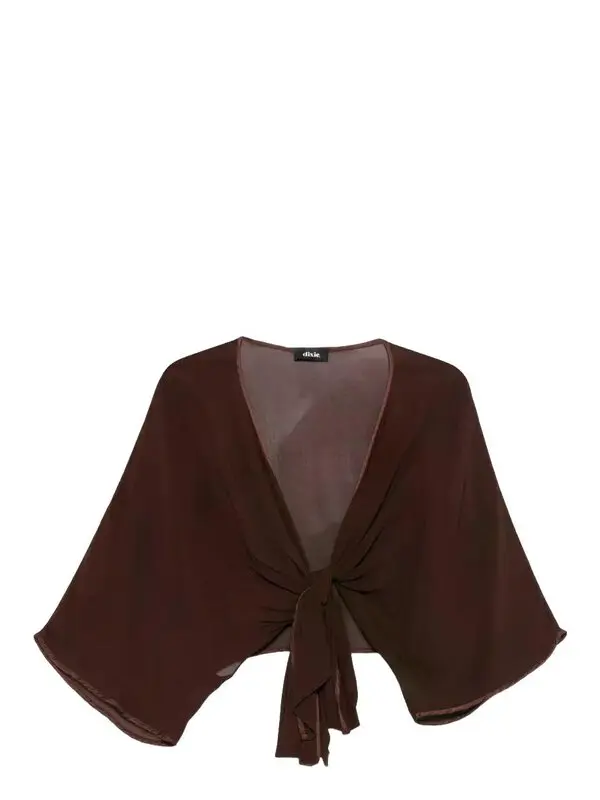 Dixie Tie-front Blouse - Brown