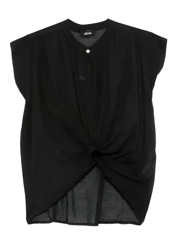 Dixie Knot-detail Blouse - Black