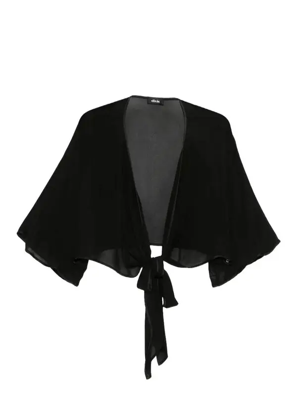 Dixie V-neck Tie Blouse - Black