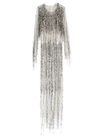 Elisabetta Franchi Polyamide Maxi Gown - Off White
