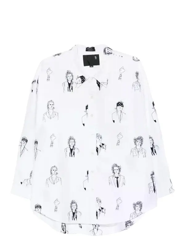 R13 Portrait-print Shirt - White