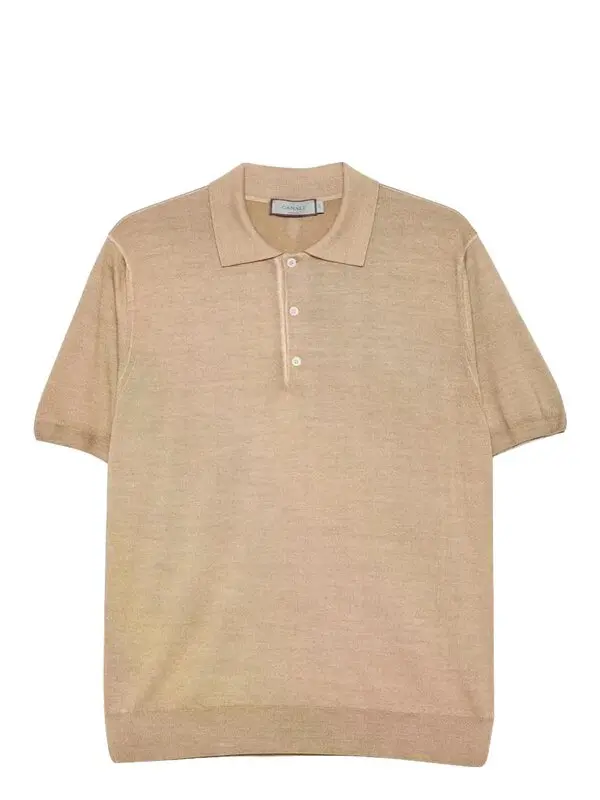 Canali Button Short-sleeve Polo Shirt - Brown