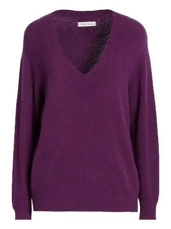 MANILA GRACE Knitted V-neck Sweater - Purple