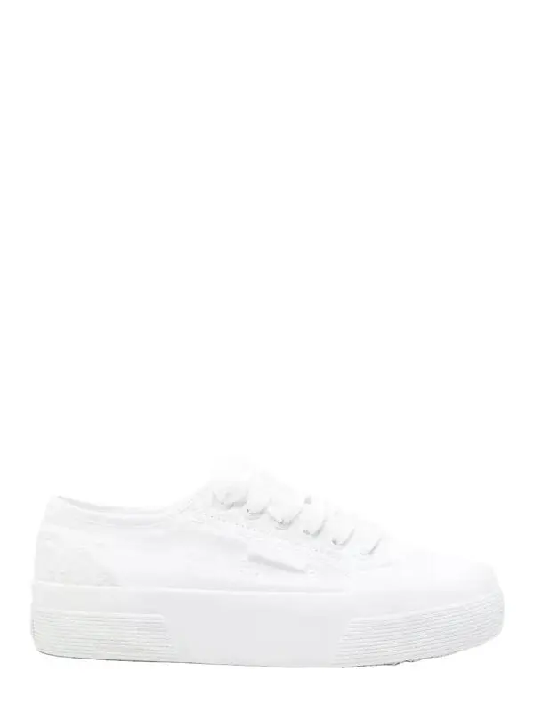 Superga Floral-embroidered Lace-up Sneakers - White