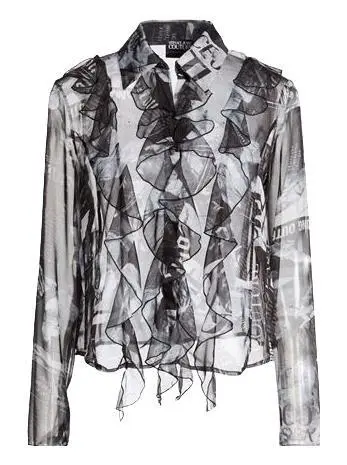 Versace Ruched Chiffon Shirt - Grey