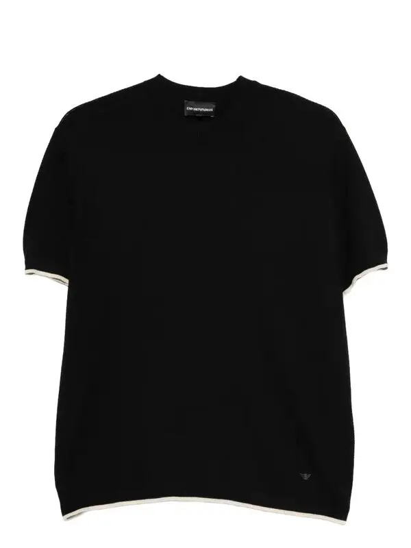 Emporio Armani Contrast-trim T-shirt - Blue