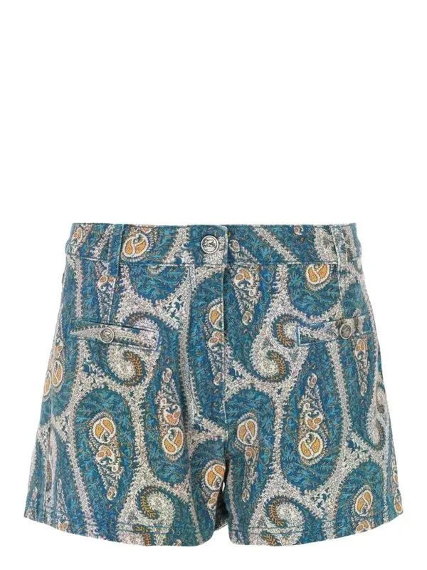 Etro Paisley Print Shorts - Blue