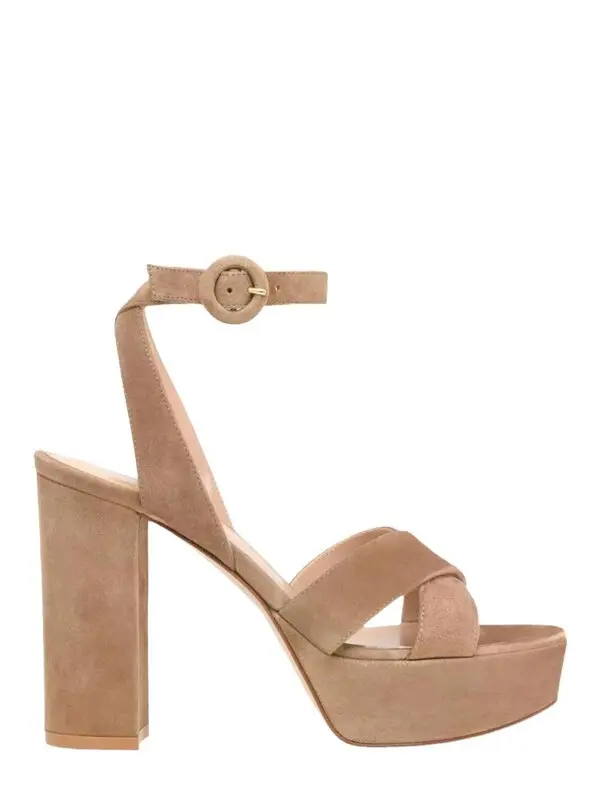 GIANVITO ROSSI Sabrina Buckle-strap Platform Sandals - Neutrals