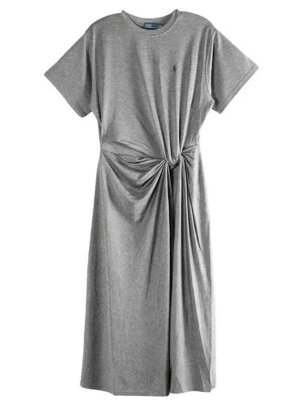Polo Ralph Lauren Knotted Short-sleeved Dress - Grey
