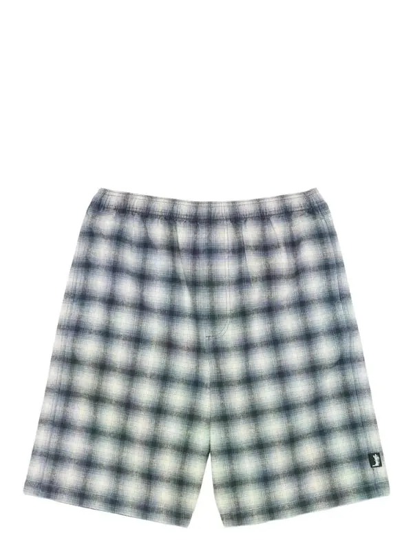 StÜssy Elasticated-waistband Flannel Shorts - Blue