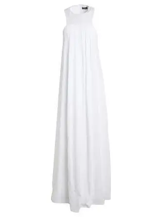 Peserico Maxi Dress In Linen And Cotton - White