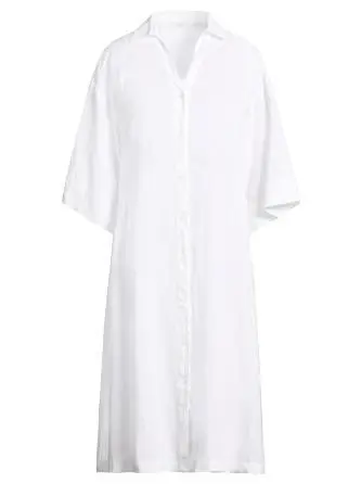Peserico Easy Midi Linen Shirt Dress - White