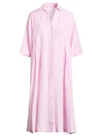 Peserico Linen Midi Shirt Dress - Pink