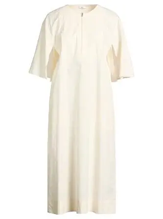 Peserico Midi Dress In Stretch Cotton - Cream