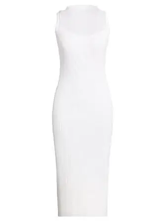 Peserico Knitted Metallic Midi Dress - White
