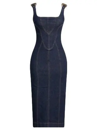 Versace Midi Bodycon Denim Dress - Blue