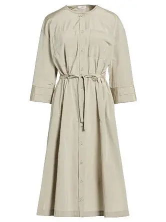 Peserico Solid Midi Shirt Dress With Appliqués And Crystals - Sage Green