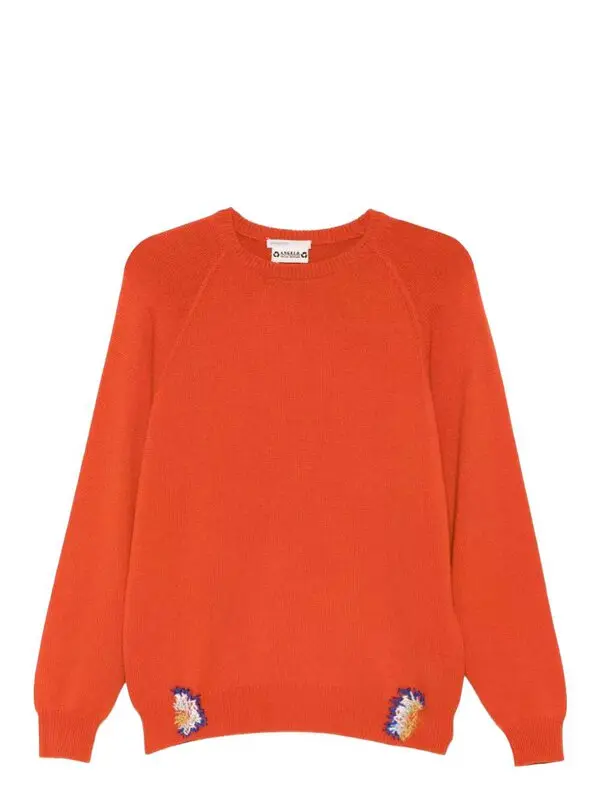 A.N.G.E.L.O. VINTAGE CULT Embroidered Wool Sweater - Orange