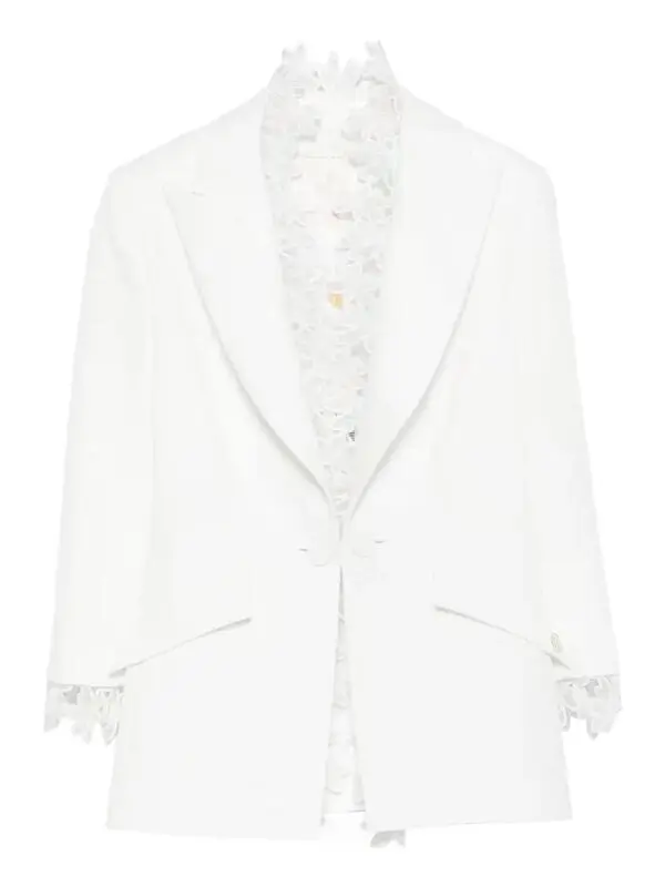 BABYLONE PARIS Lace-trim Blazer - White