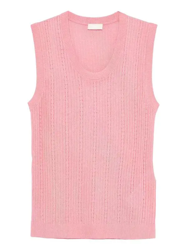Liu Jo Ribbed Knit Top - Pink
