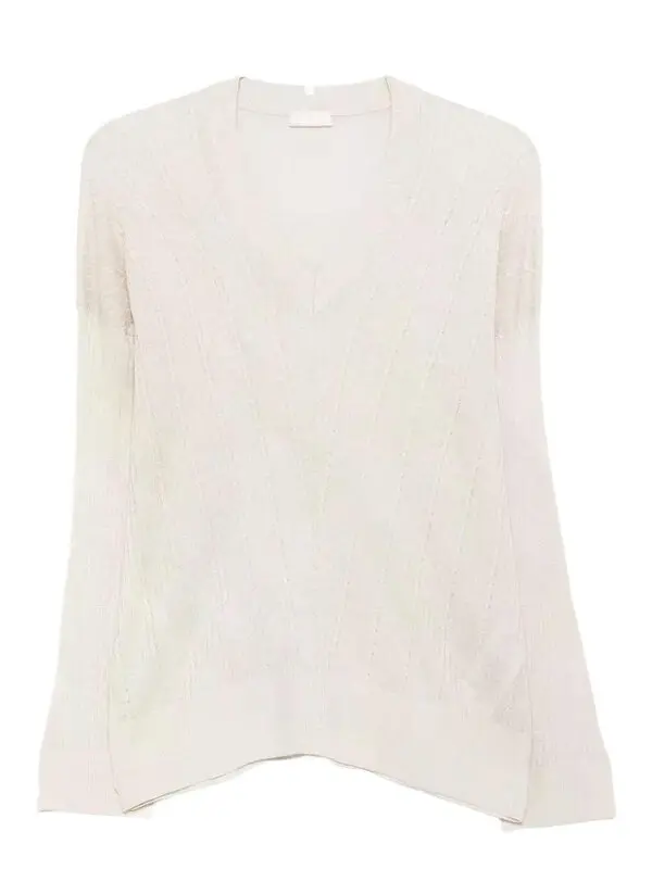 Liu Jo Long-sleeve V-neck Sweater - Neutrals