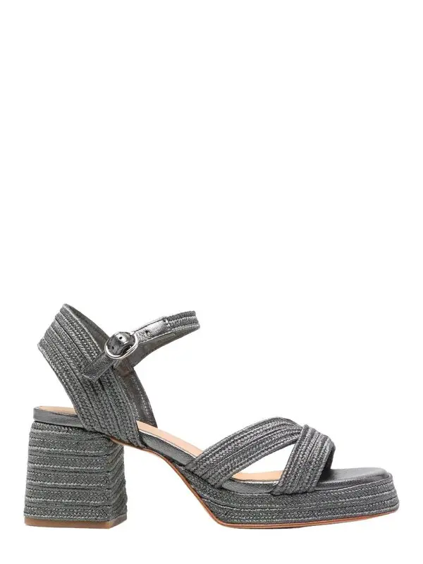 CastaÑer Vallita Woven Platform Sandals - Grey