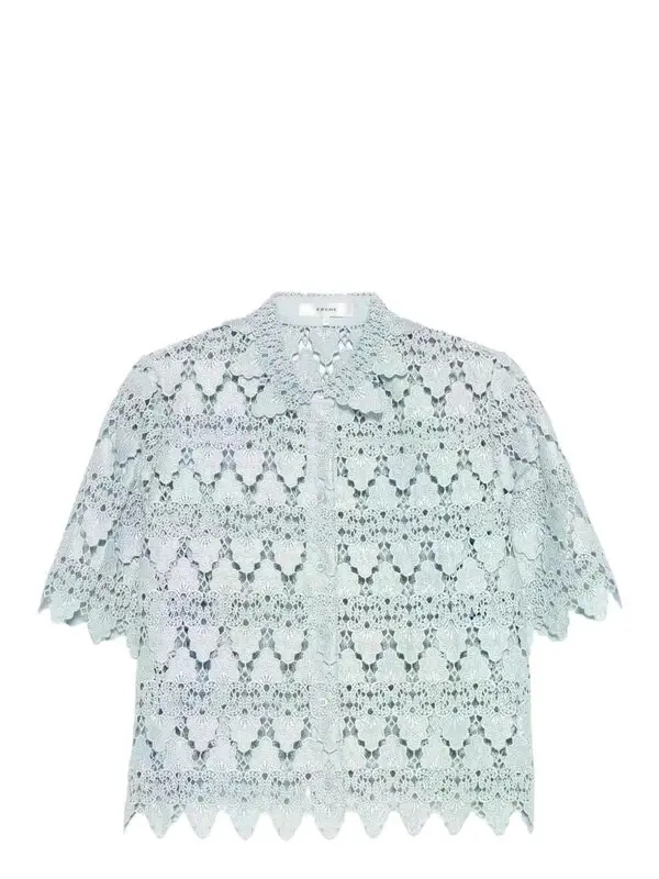 FRAME Lace Collared Shirt - Blue