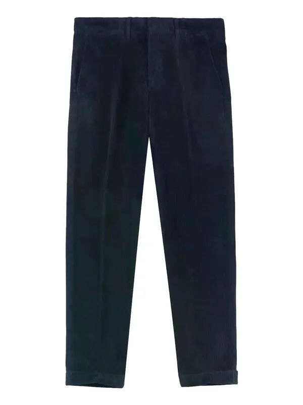 FAY Stretch-cotton Cropped Trousers - Blue