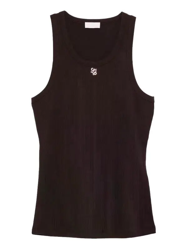Liu Jo Ribbed Logo Tank Top - Brown