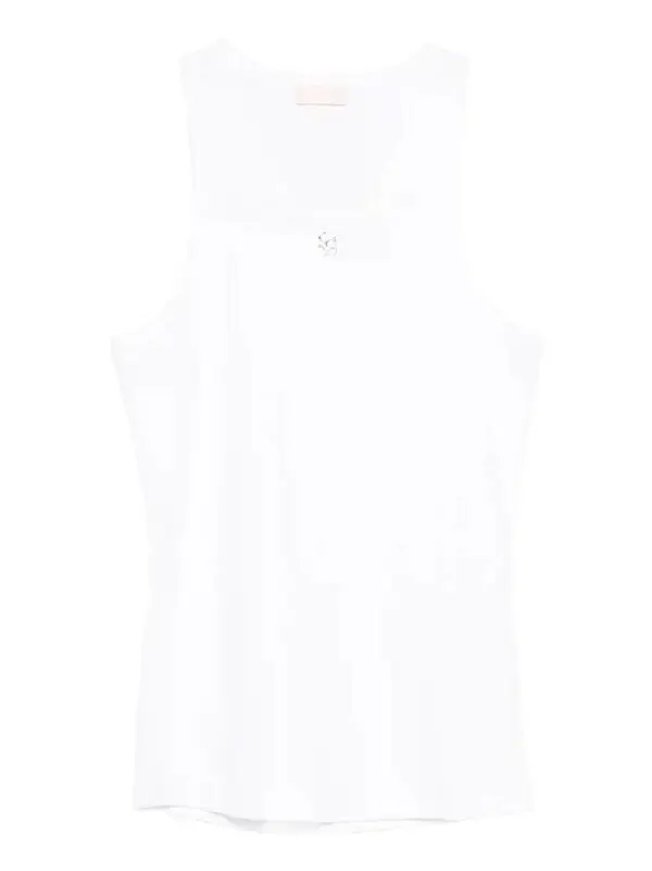 Liu Jo Ribbed Logo Tank Top - White