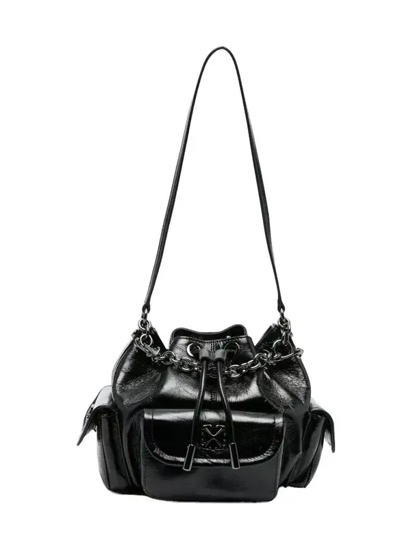 Off-White Chain Pocket Bucket Bag - Black