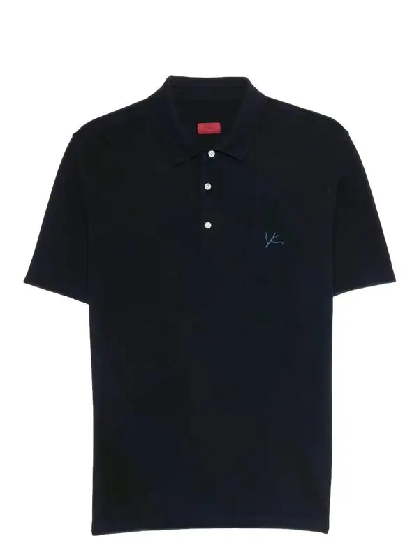 Isaia Logo-detail Polo Shirt - Blue